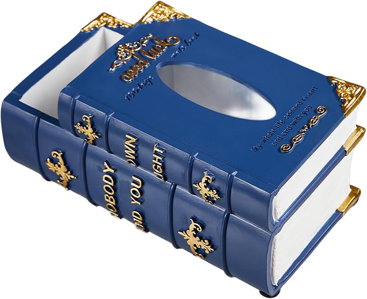 Amazon.com: Book Tissue Box Cover Book Statue Resin Sculpture Home ...