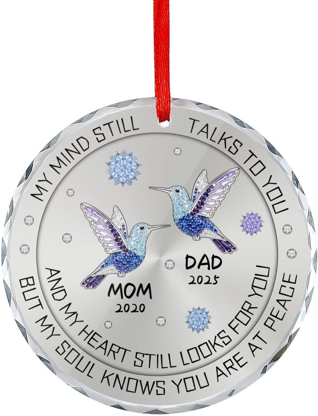Personalized My Mind Still Talks To You Memorial Glass Ornament, Mom ...