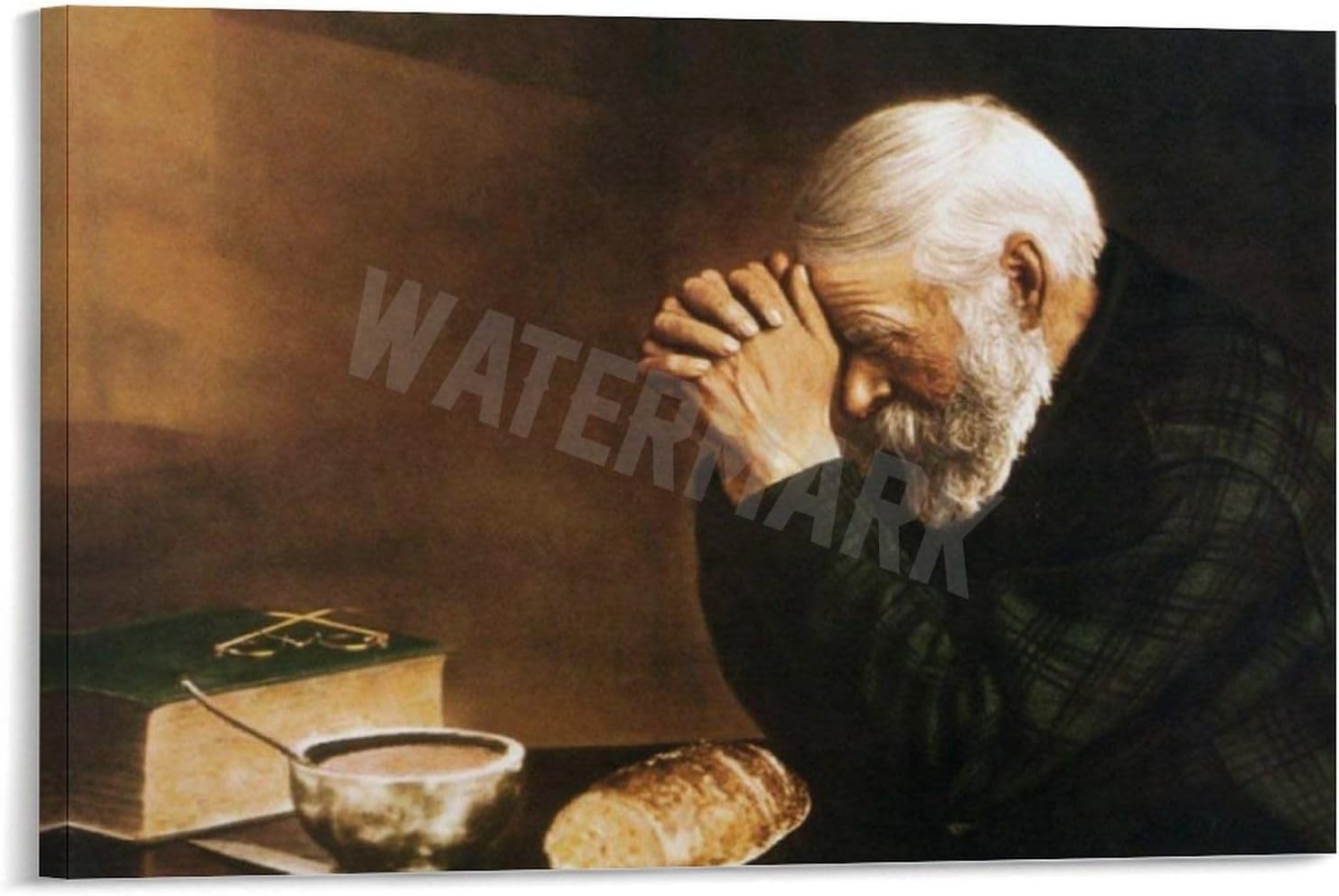 Amazon.com: INSTR Eric Enstrom Grace Man Praying Over Bread Poster ...