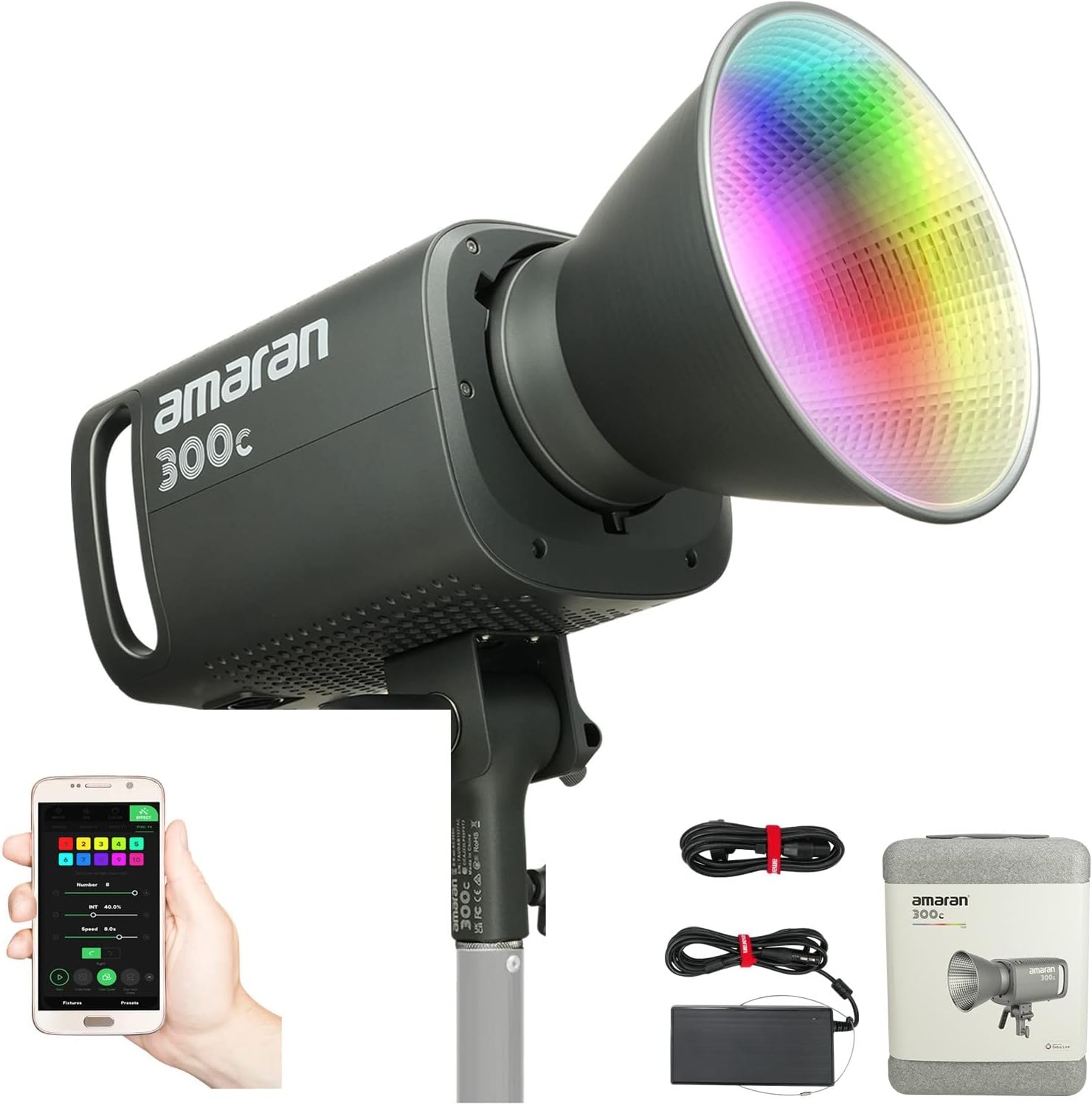 Aputure Amaran 300c RGBWW LED Video Light,300W 2500K-7500K,CRI 95+ TLCI ...