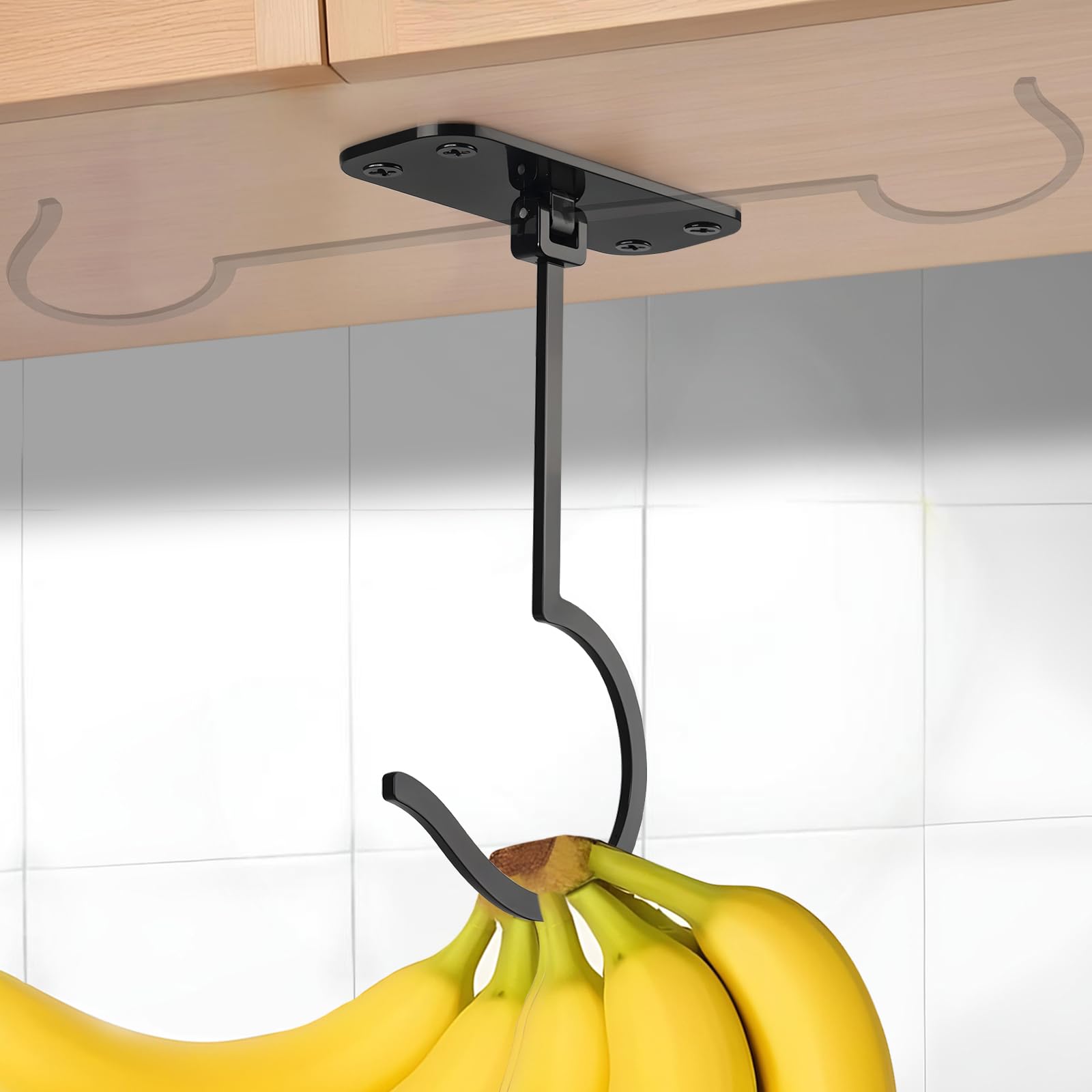 Amazon.com: CAPHONT Banana Hook Under Cabinet, Foldable Metal Banana ...