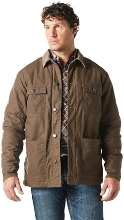 Wrangler Men's Western Lined Barn Coat Chocolate Chip MEDIUM at Amazon ...