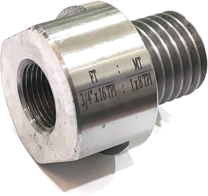 Woodworking Lathe Headstock Spindle Adapter ((FT 3/4'' X 16 TPI TO MT 1 ...