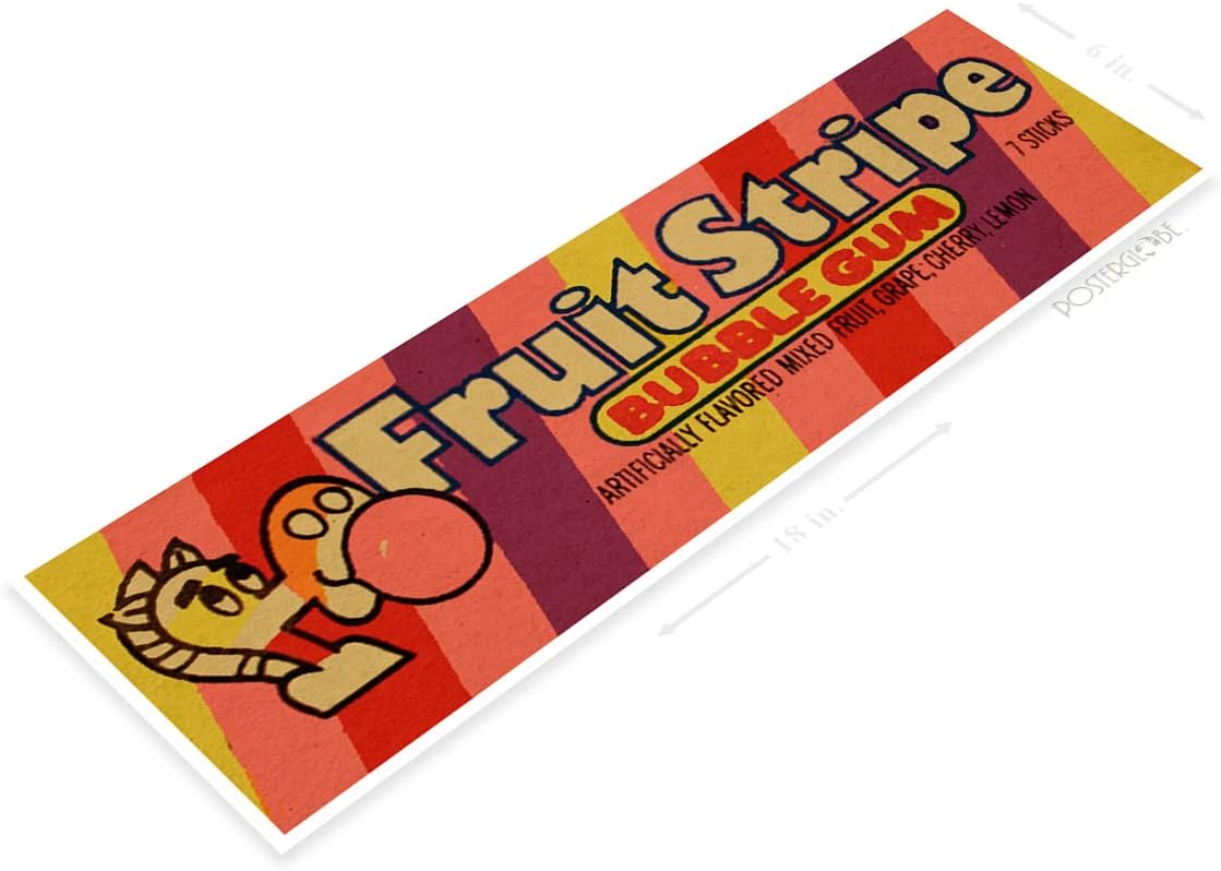 Amazon.com: PosterGlobe Poster B718 Fruit Stripe Bubble Gum Retro ...