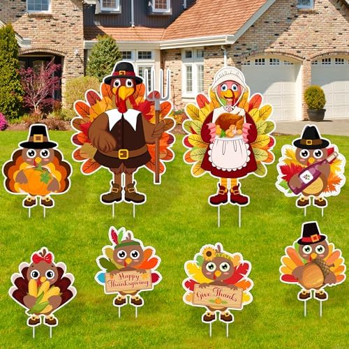 Amazon.com : Arosche Large Thanksgiving Yard Signs 2pc with Stakes ...