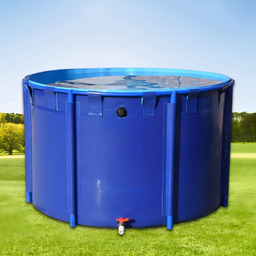 Zfmnoyev Round Pool Above Ground, PVC Canvas Fish Pond, Foldable ...