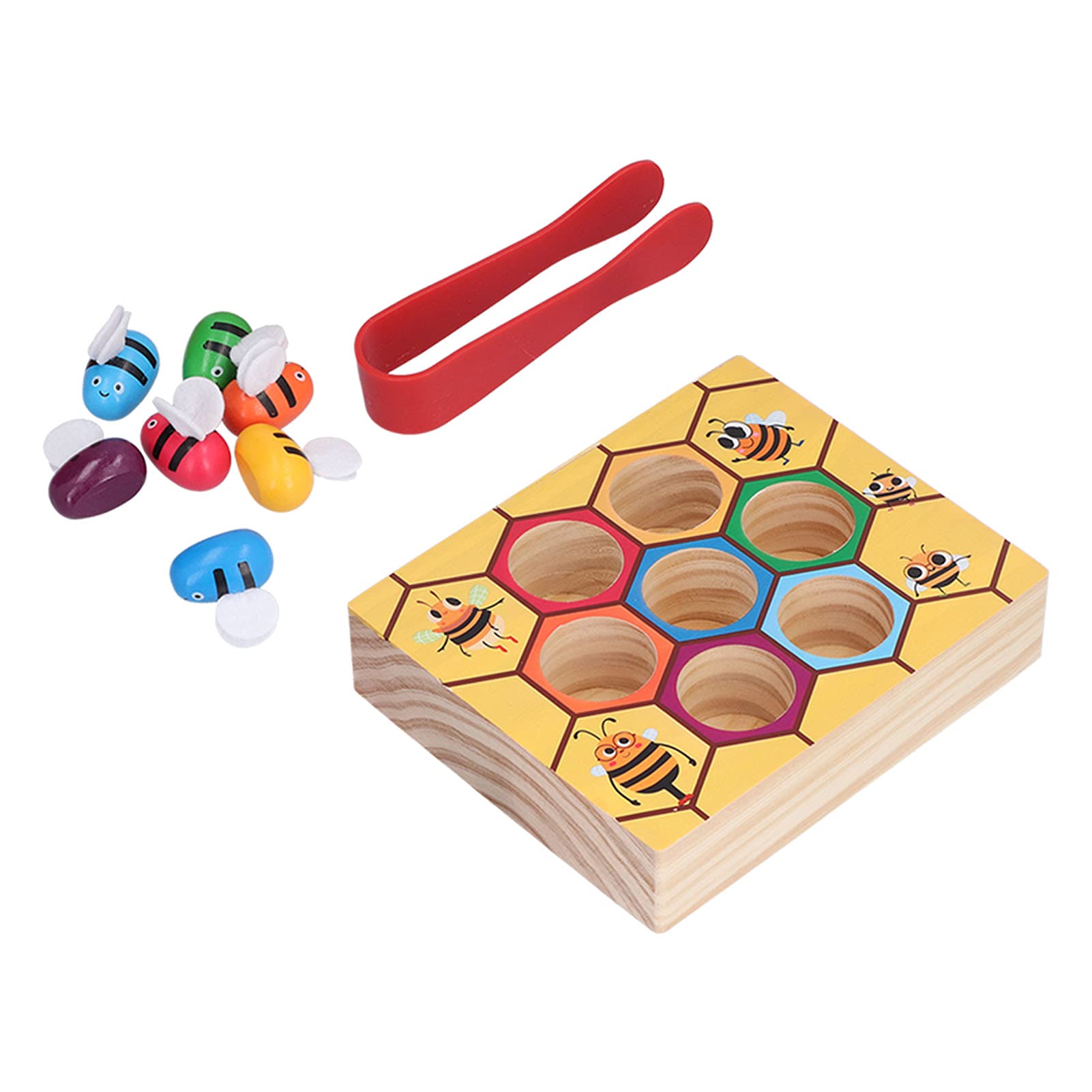Buy Fine Motor Skill Toy, Beech Non Toxic Color Sorting Wooden Sorting ...