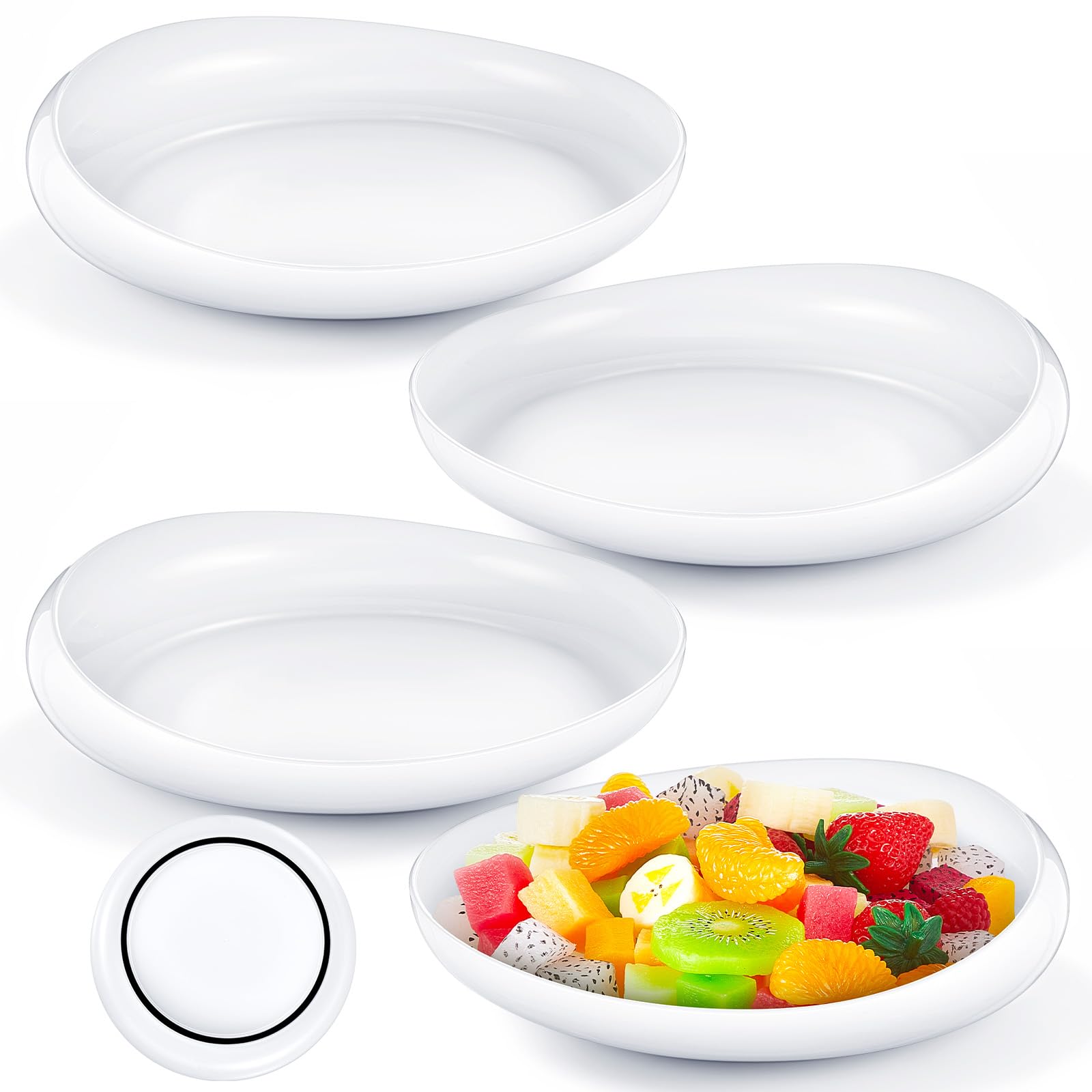 Amazon.com: Hushee 4 Pcs Scoop Plate 8 Inches Scooped Dish Suction ...