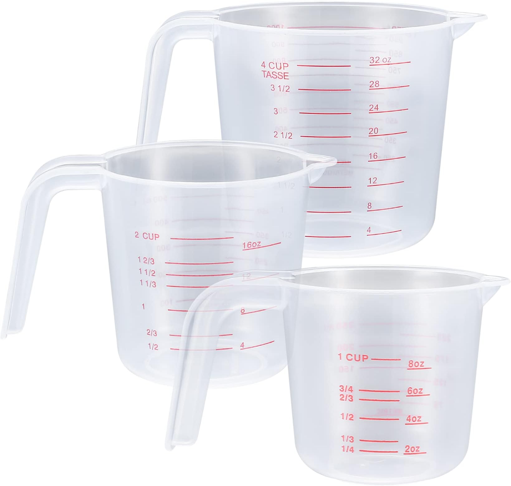 Surflyee Measuring Jugs Set 250ML 500ML 1000ML Clear Measuring Cup for ...