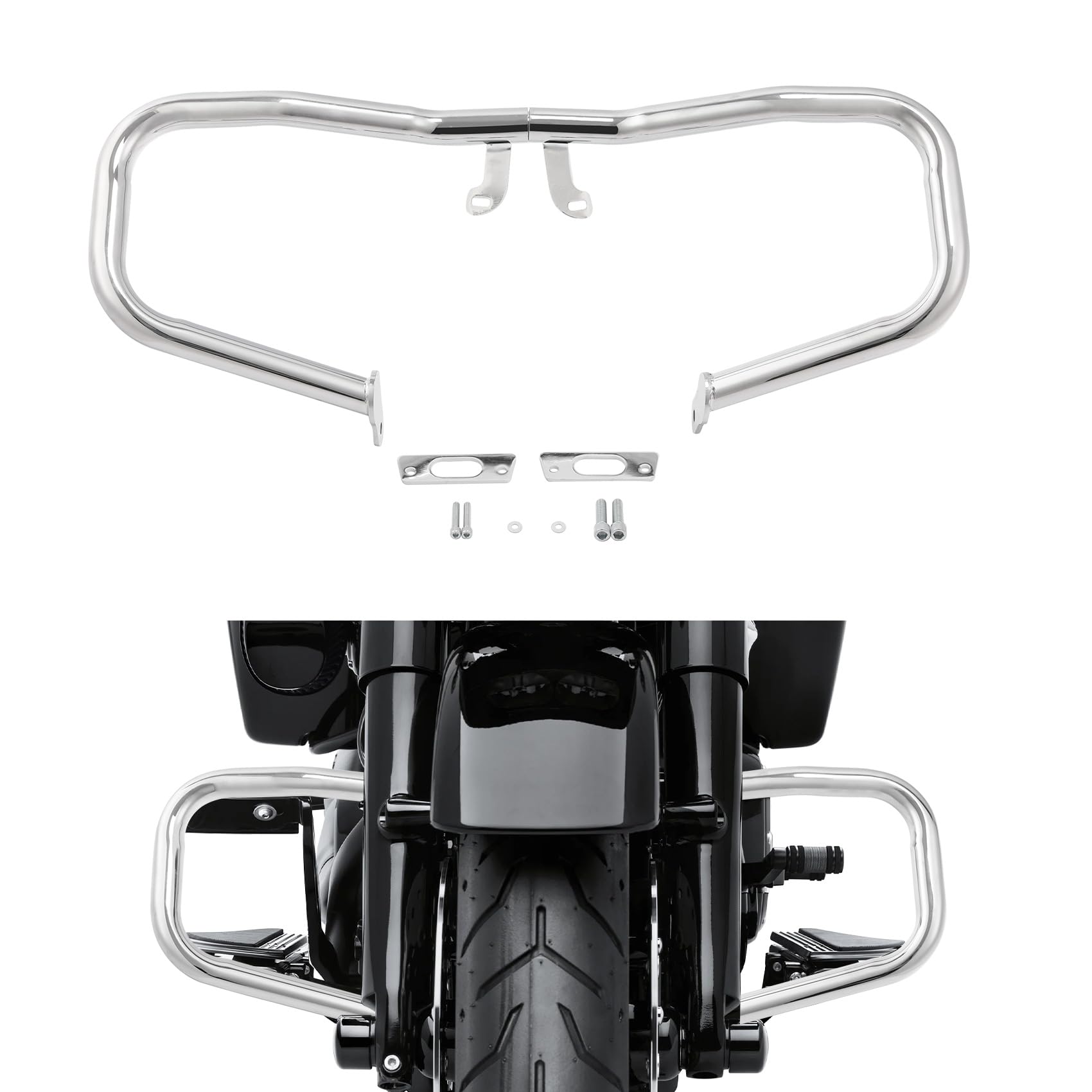 Amazon.com: TCMT Chopped Engine Guard Crash Bar Fit For Harley Touring ...