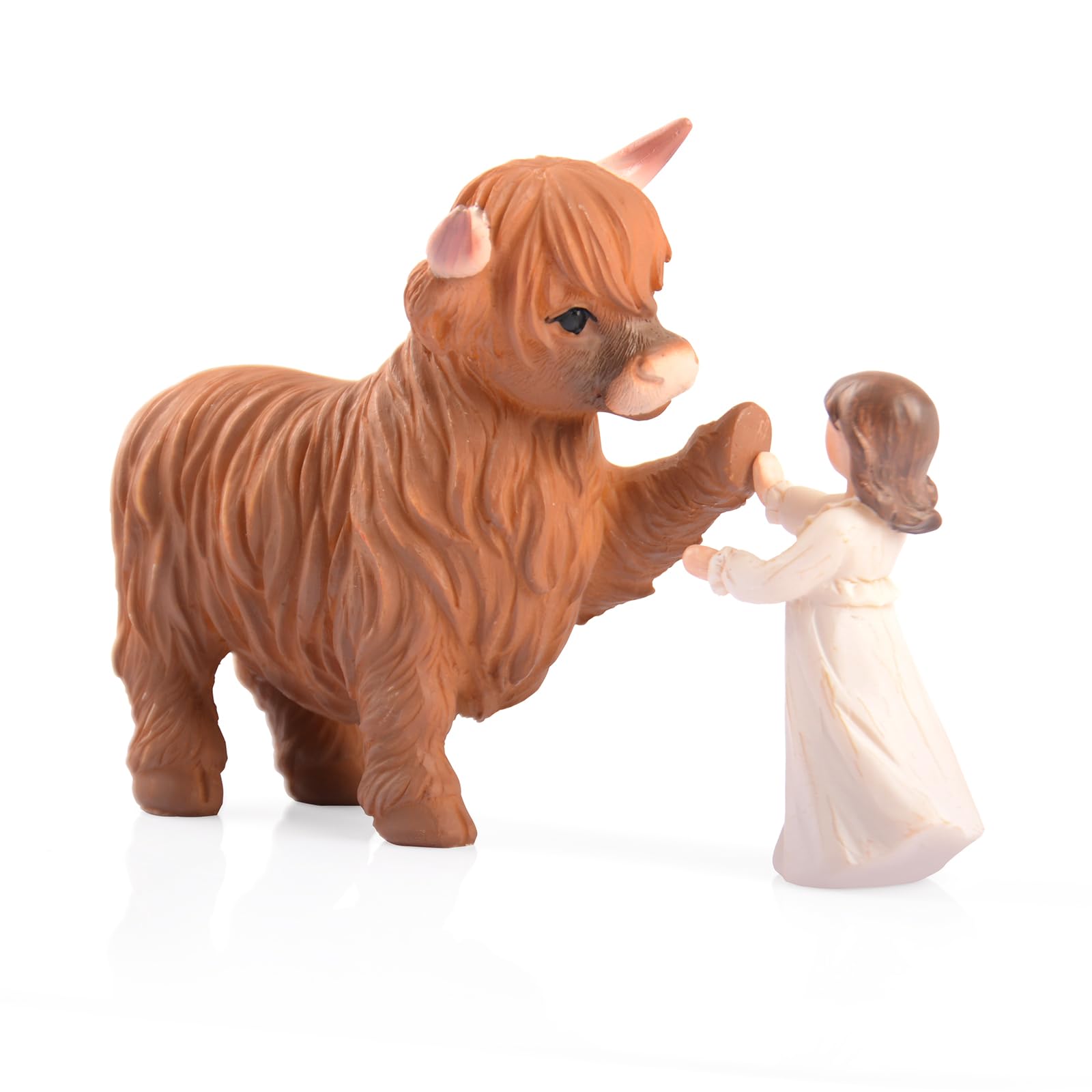 Amazon.com: Rodeo windㅤ Highland Cow Decor Highland Cow Figurine Brown ...