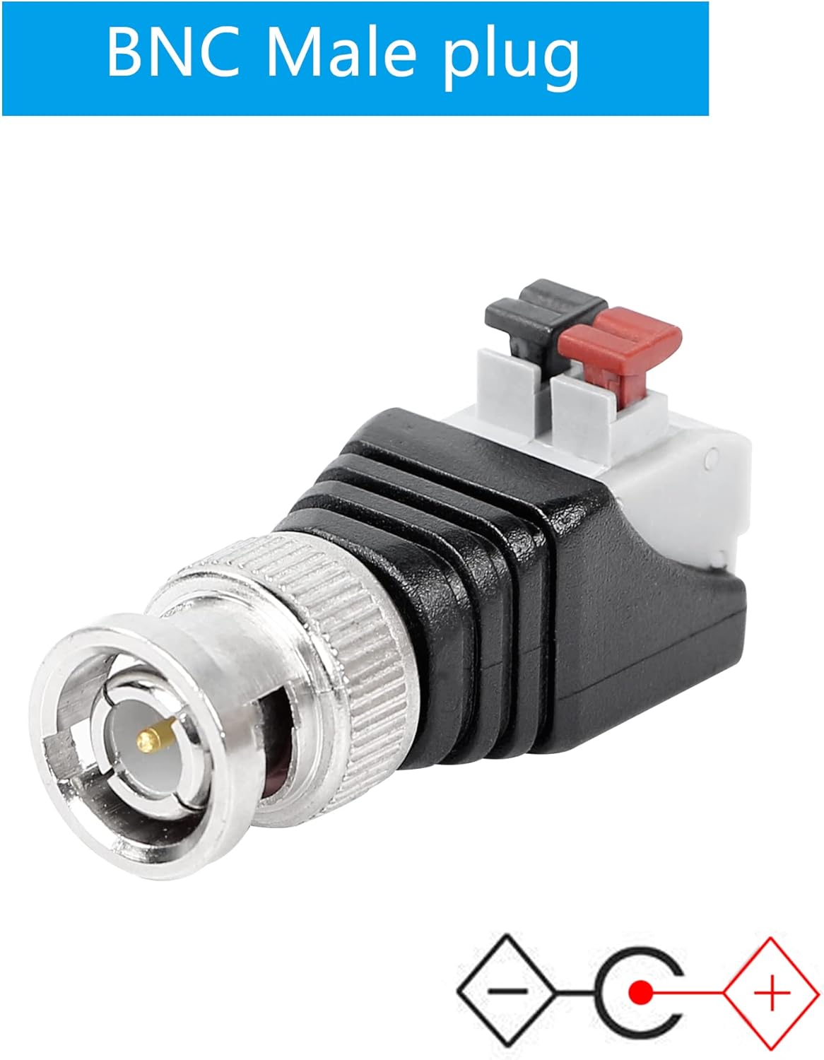 CERRXIAN BNC Q9 Balun Connector,BNC Male Plug to 2 Pin/Way Spring ...
