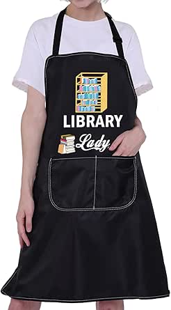 Amazon.com: CMNIM Librarian Aprons Librarian Gifts Library Lady Cooking ...