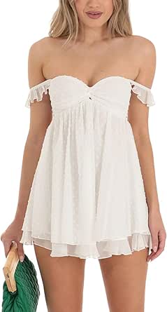 Amazon.com: Women Strapless Tube Mini Dress Tie Back Backless ...