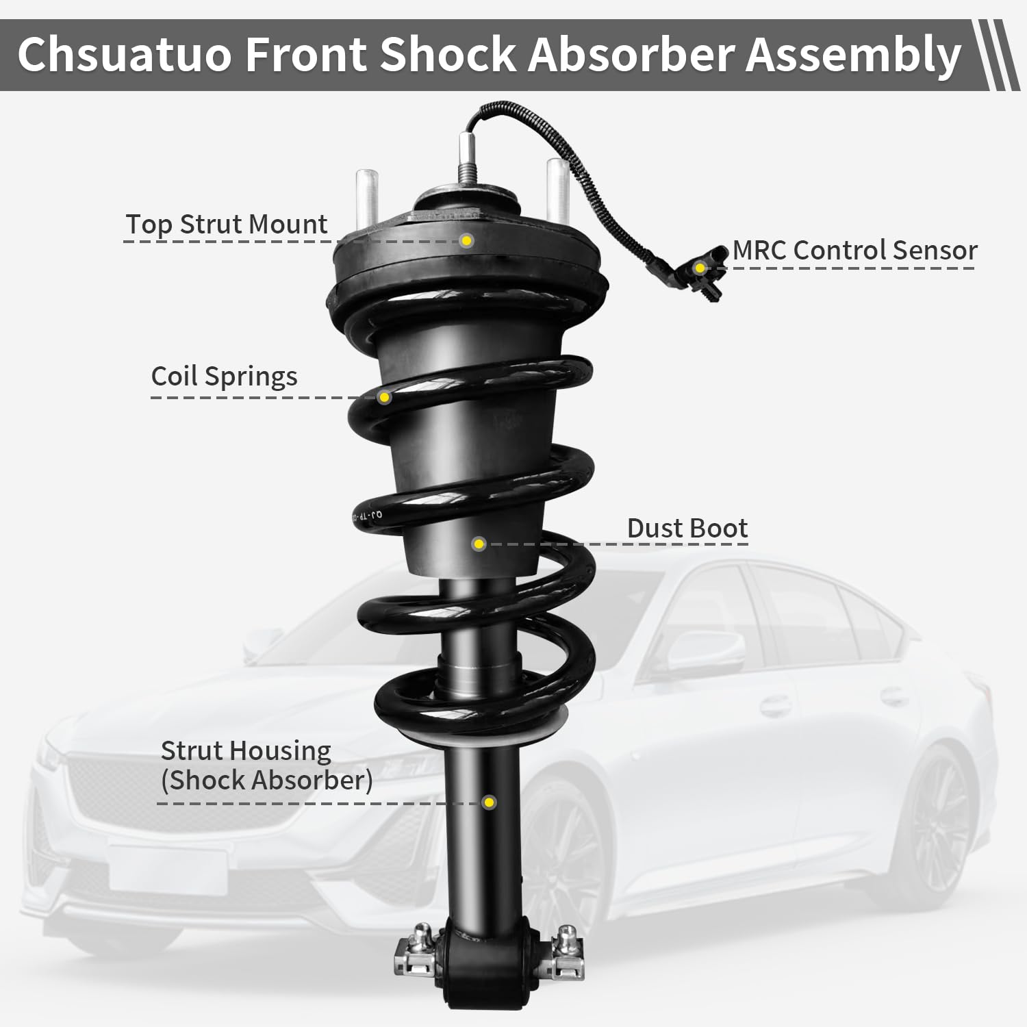 2Pcs Front Struts Shock Assembly Absorber w/Magnetic with spring ...