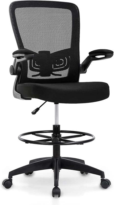 Amazon.com: Drafting Chair Tall Office Chair Ergonomic Computer Desk ...