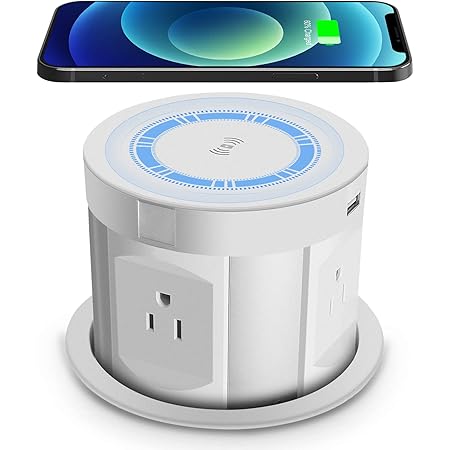 Leviton PFUS1-BR Pop-Up Floor Box with Dual Type A, 3.6 USB Charger, 15 ...