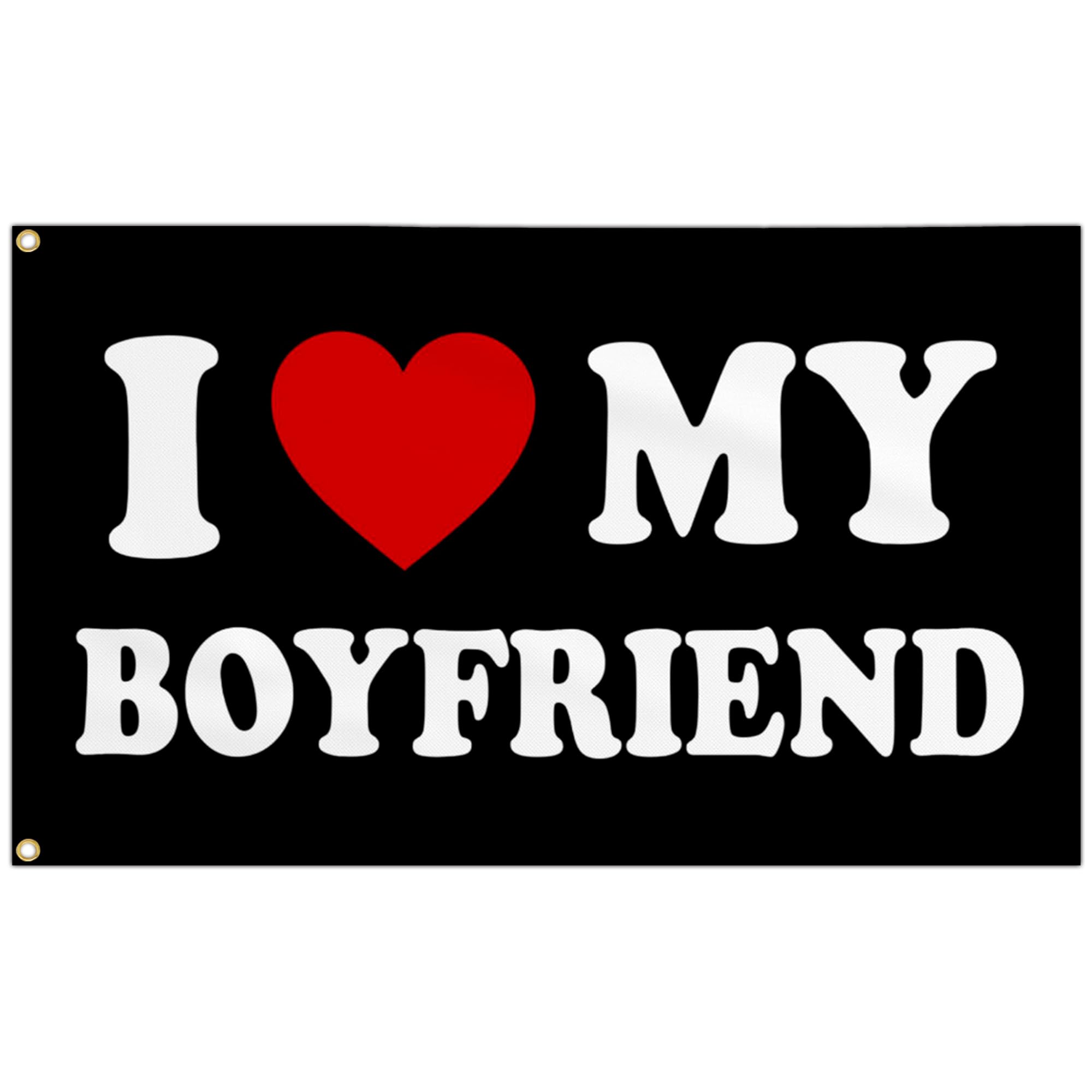 Amazon.com : Aroxtms I Love My Boyfriend Flag I Heart My Boyfriend Flag ...