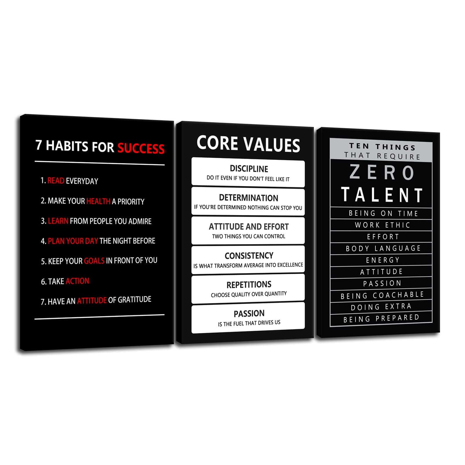 Amazon.com: Inspirational Canvas Core Values Wall Art 3 Pieces Poster ...