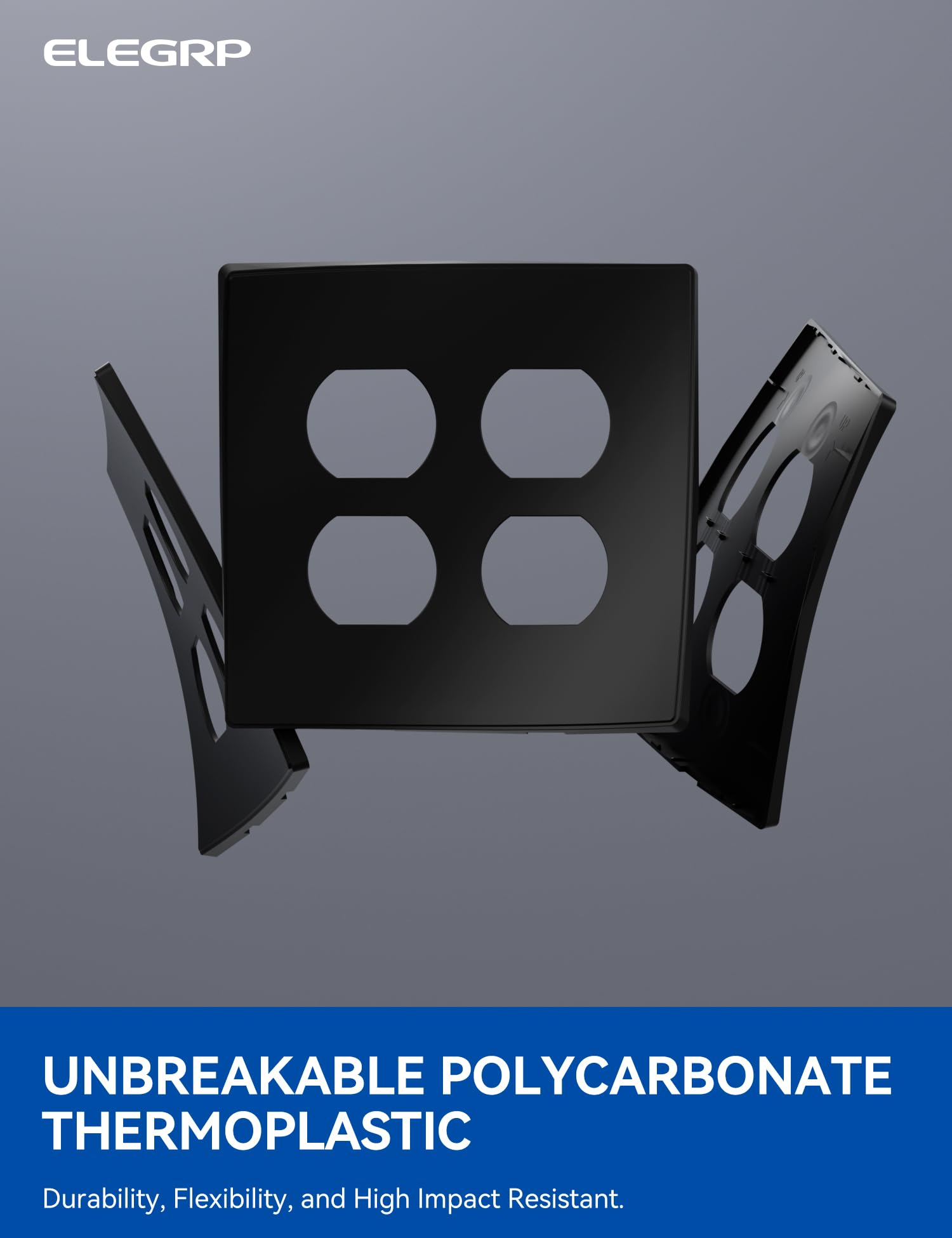 Snapklik.com : ELEGRP 2-Gang Screwless Duplex Wall Plates, Mid-Size ...