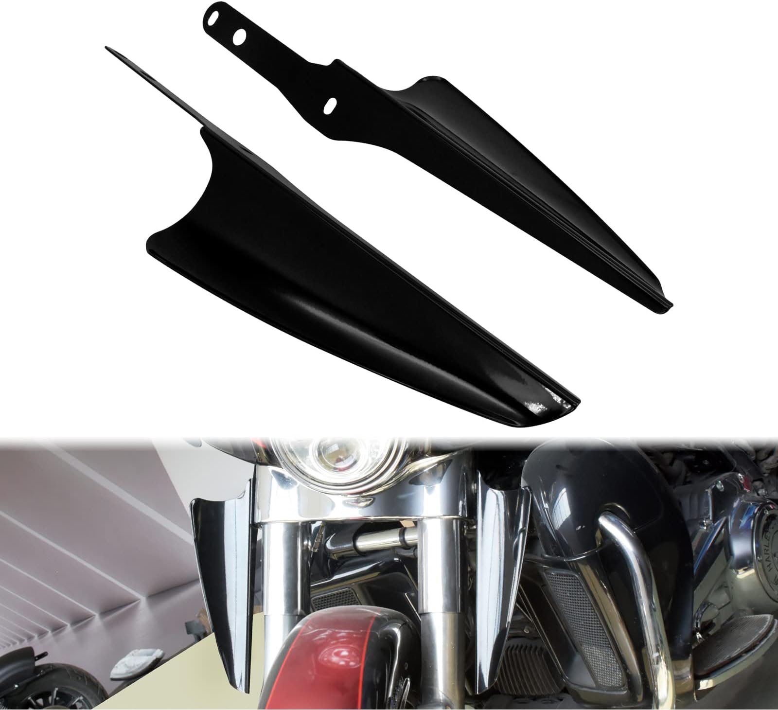 HDBUBALUS Front Fork Mount Wind Deflectors Compatible with Harley ...