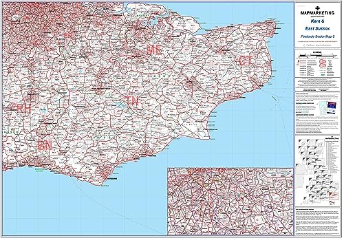 East Anglia Postcode Sector Wall Map- Postcode Sector Map 9 - Laminated ...