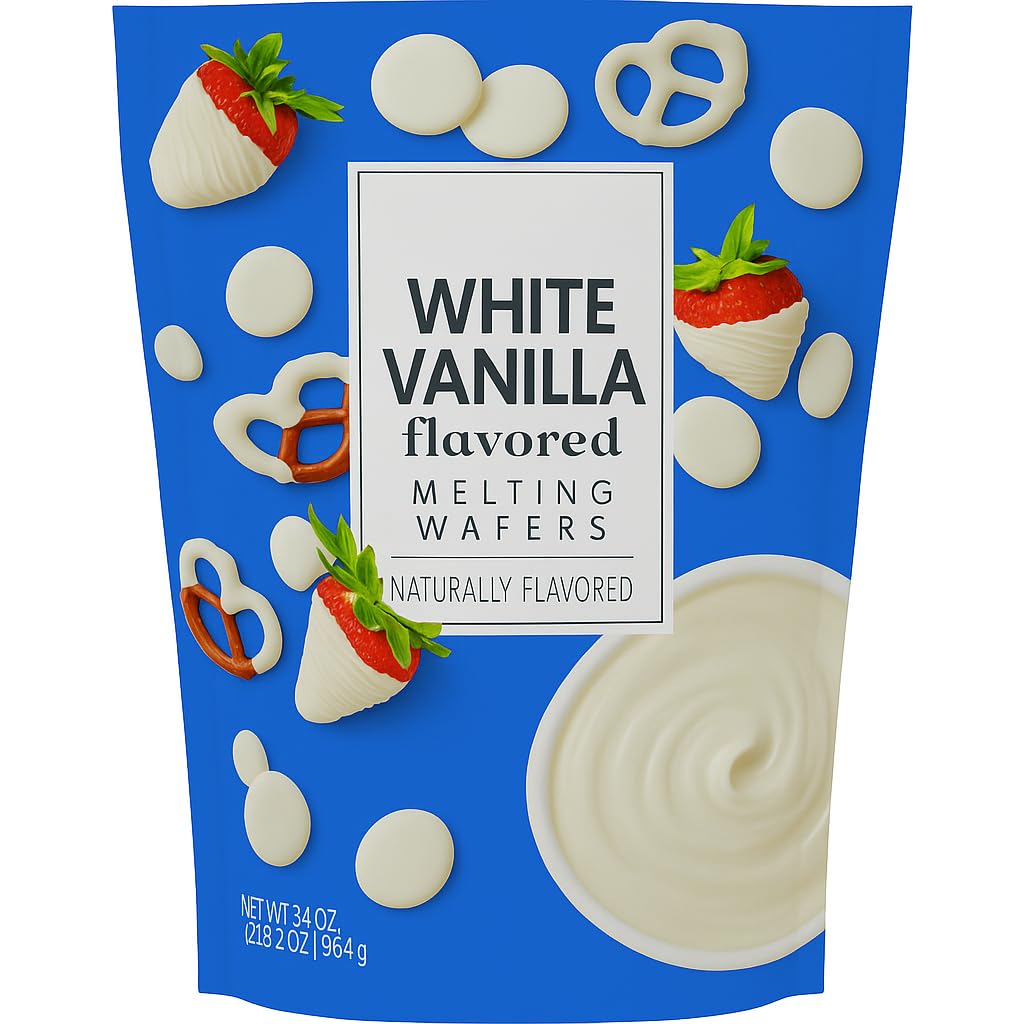 Amazon.com : White Vanilla Melting Wafers 34 oz Bag | Smooth, Easy-Melt ...