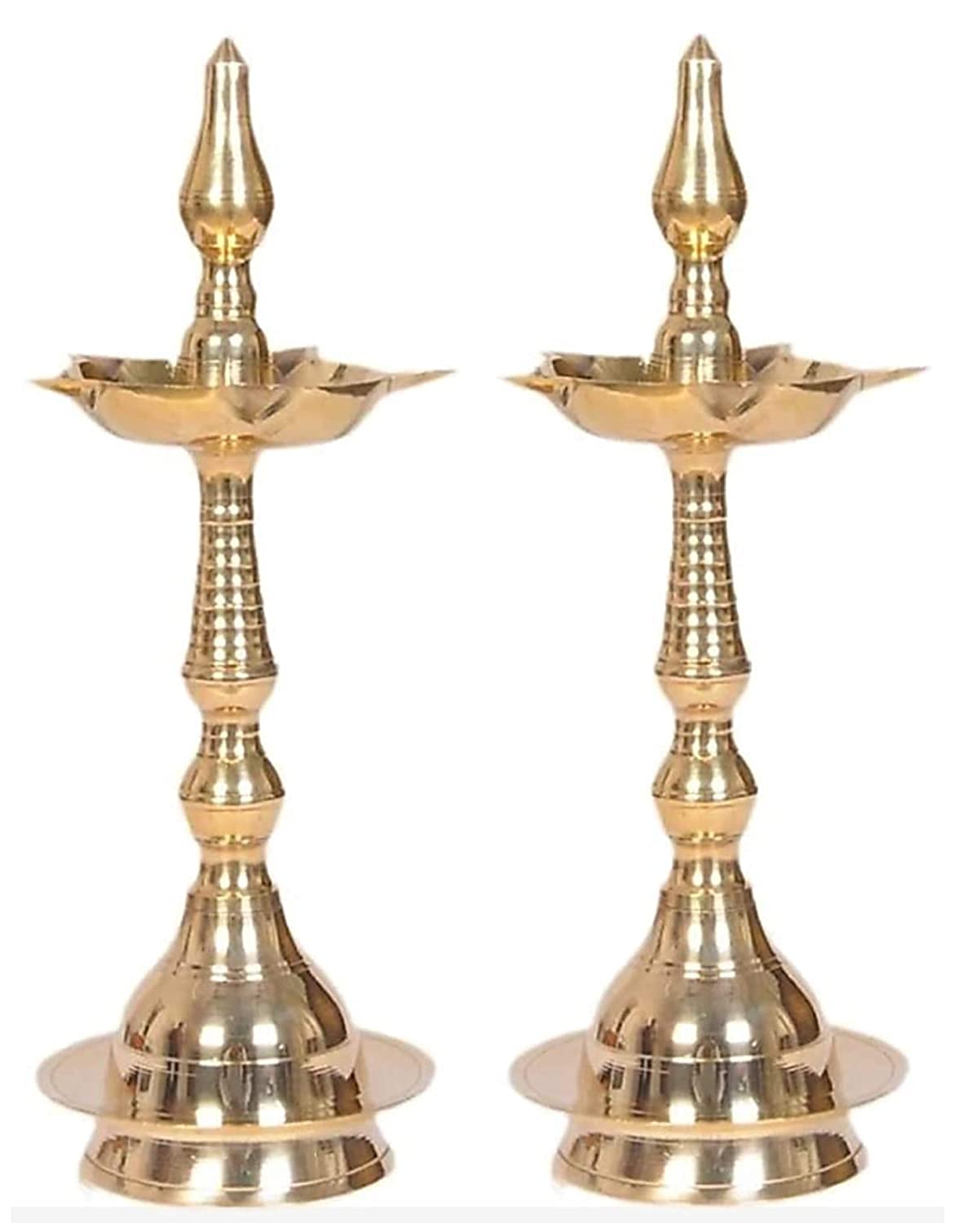 Buy Brass Gallery Brass Oil Lamp Kerala Fancy Samayi Diya Height 10 ...