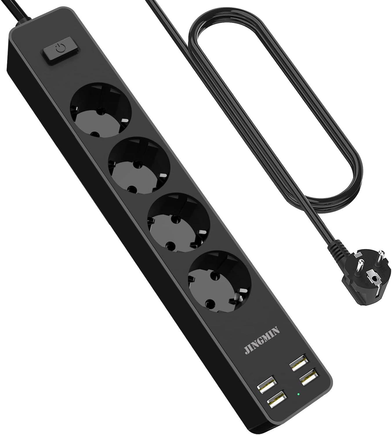 4 Fach Steckdosenleiste JINGMIN Mehrfachsteckdose mit USB Steckerleiste ...