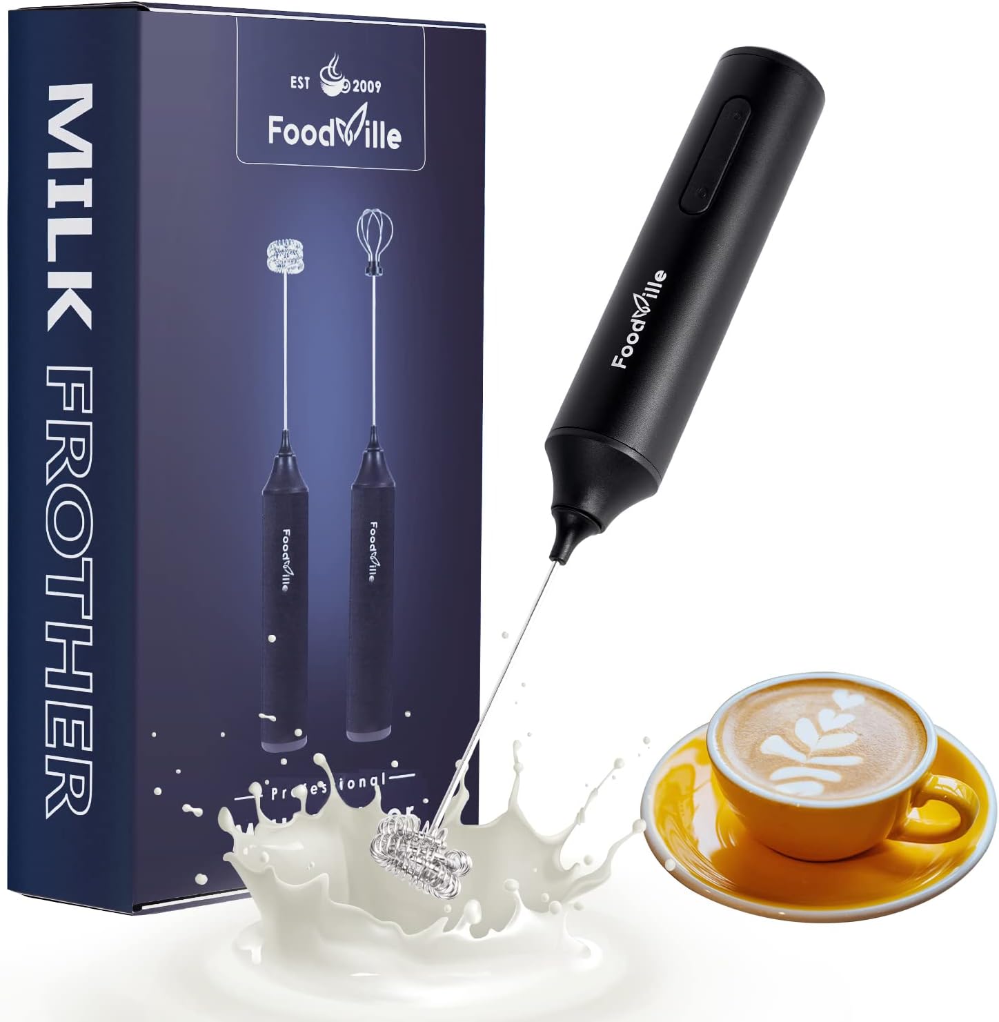 Amazon.com: PowerLix Milk Frother Handheld Battery Operated Electric ...