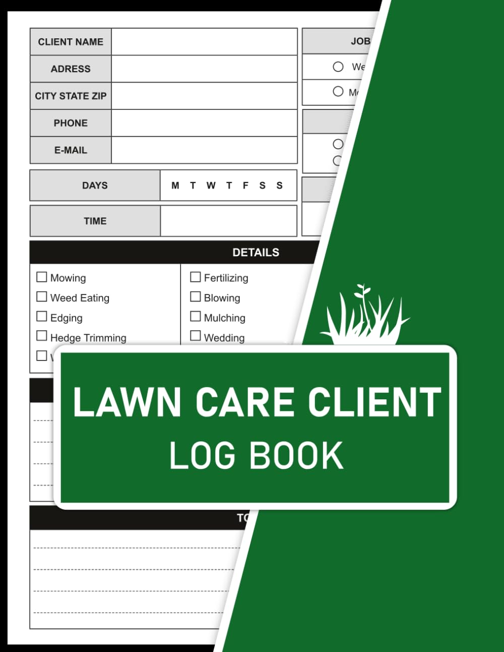 Lawn Care Client Log Book: Lawn Mowing Service and Business Journal ...
