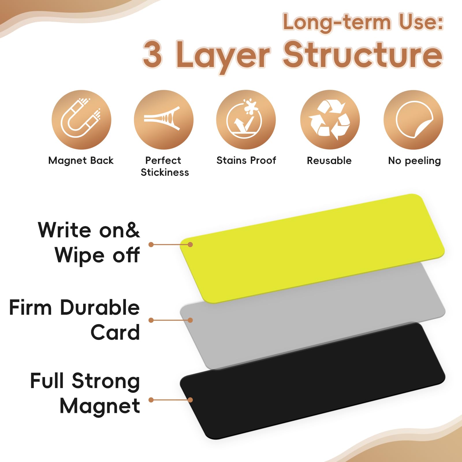 Snapklik.com : 48 Pieces Colorful Magnetic Dry Erase Labels,Waterproof ...