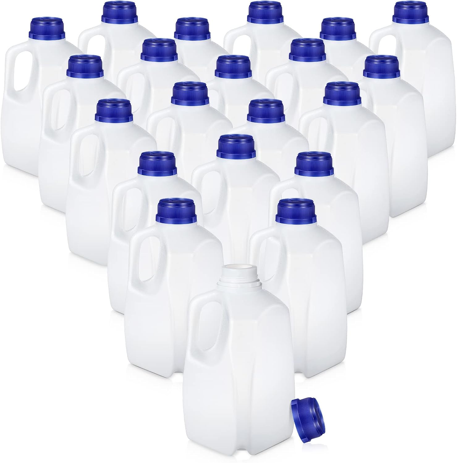 Amazon.com: Mumufy 24 Pcs Plastic Mini Milk Jugs 32 oz Jugs with Lids ...