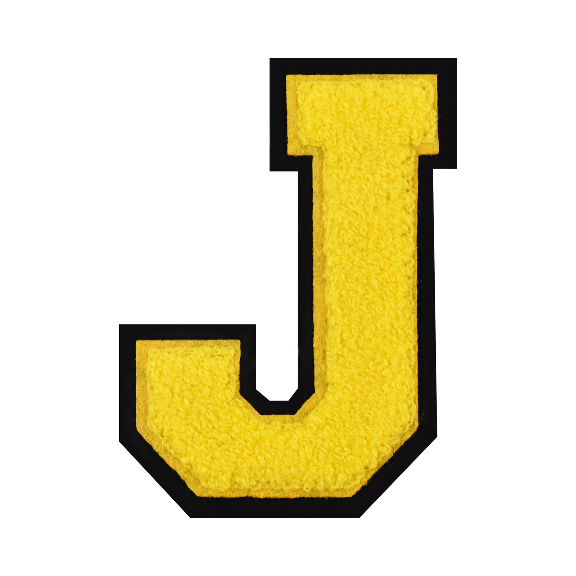 Amazon.com: 4.5" Iron on Letter Patches Yellow Chenille Letter Patches ...