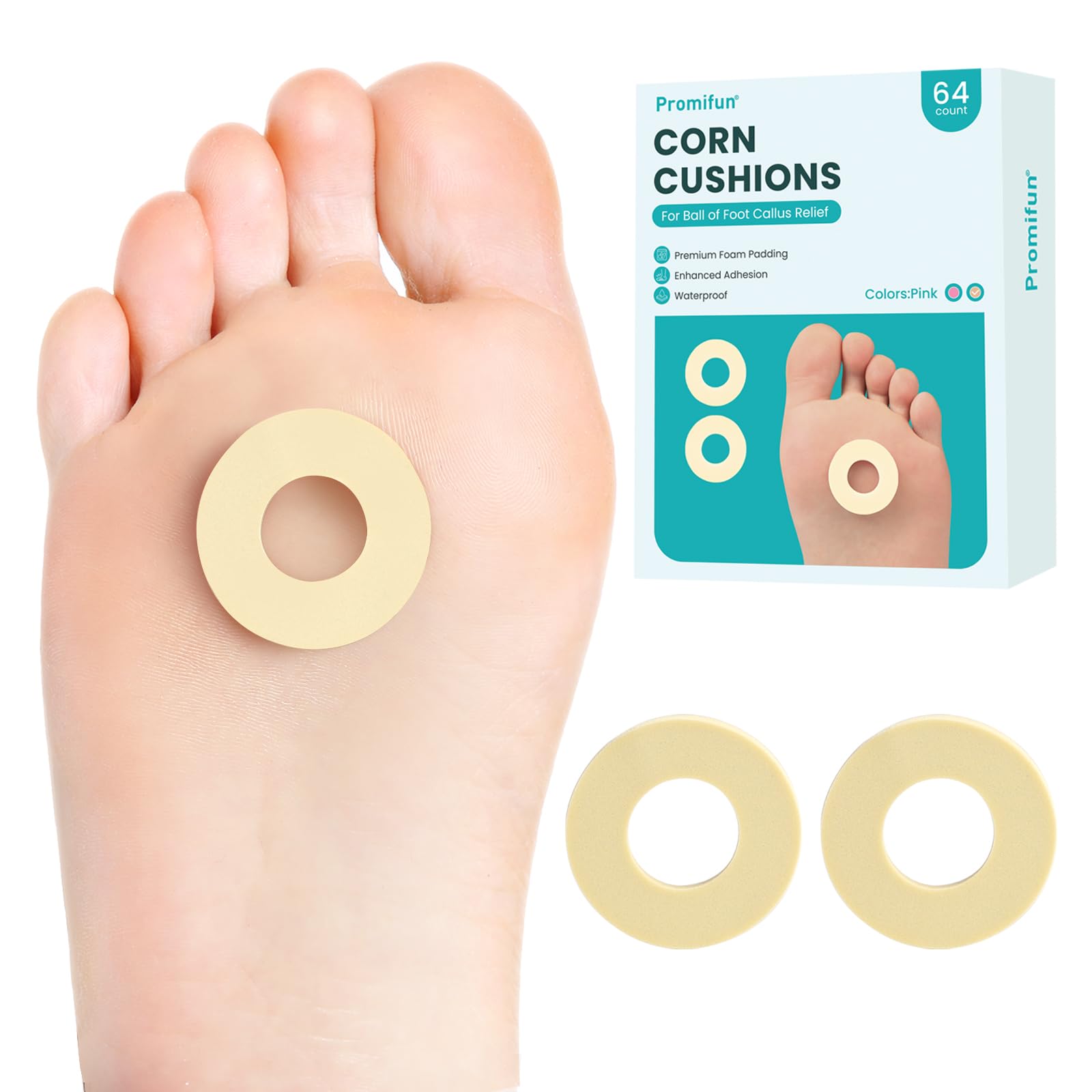 Amazon.com : Callus Cushions for Bottom of Foot - Round Foam Padding ...
