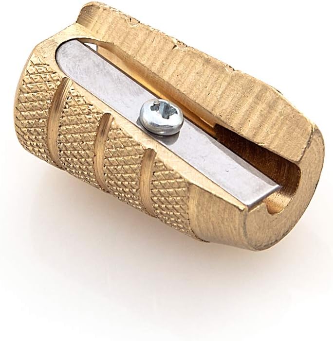 Pencil sharpener, single hole (brass) bullet : Amazon.co.uk: Stationery ...