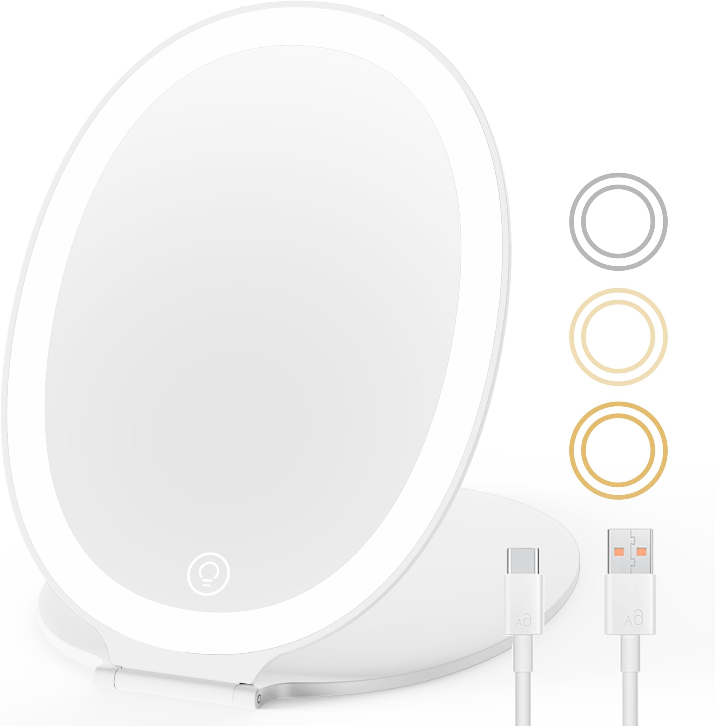 Amazon.com: Mocado Travel Makeup Mirro with Lights, 360° Rotation ...