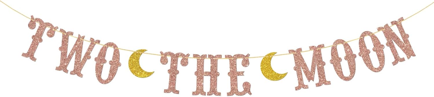 Amazon.com: Two The Moon Banner, Boys Girls 2nd Birthday Party ...