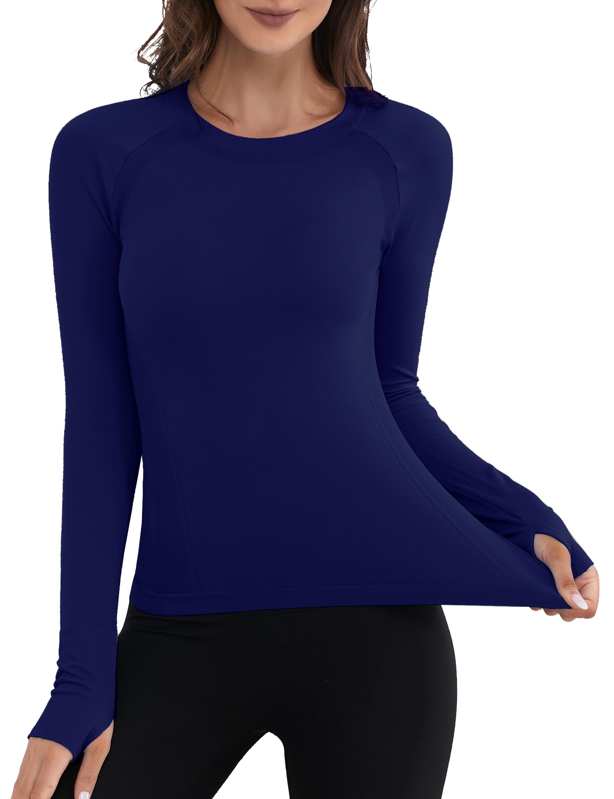Snapklik.com : Gxpok Long Sleeve Athletic Tops For Women Slim Fit,High ...