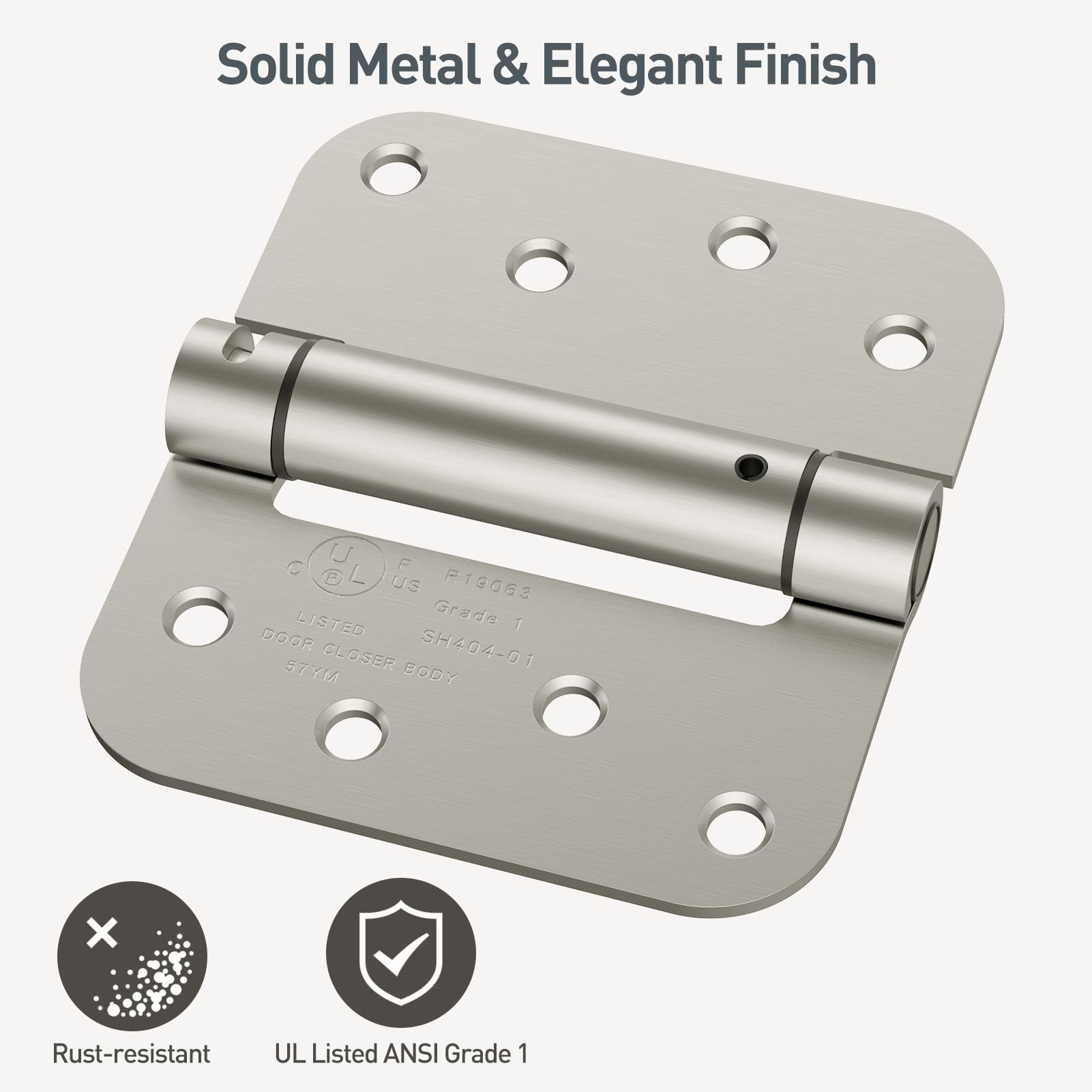 Snapklik.com : HOSOM Self Closing Door Hinges Brushed Nickel Spring ...