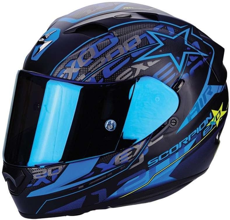 Scorpion Moto exo-1200 Air Solis Helmet, Matt Black/Blue, XXL : Amazon ...