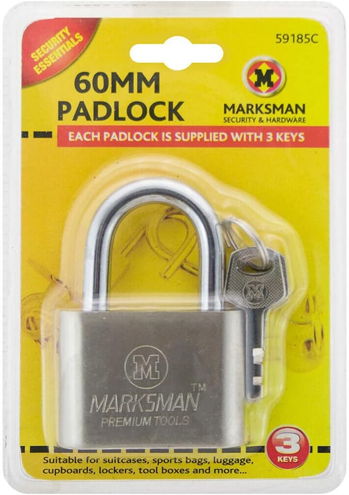 New 60MM Heavy Duty Padlock with 3 Keys Security PAD Lock Luggage ...