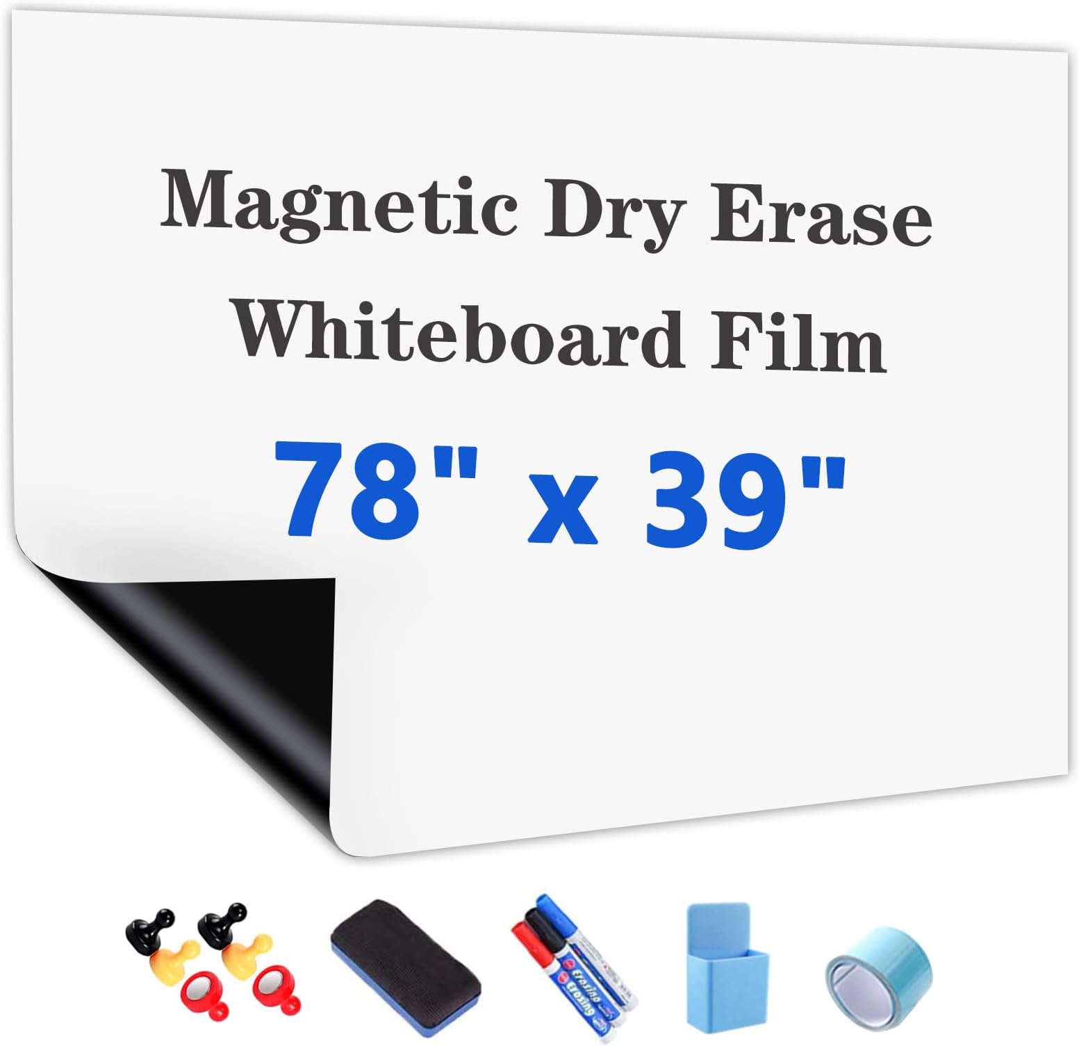 Amazon.com : Magnetic Dry Erase Whiteboard Paper with Adhesive, 78" x ...