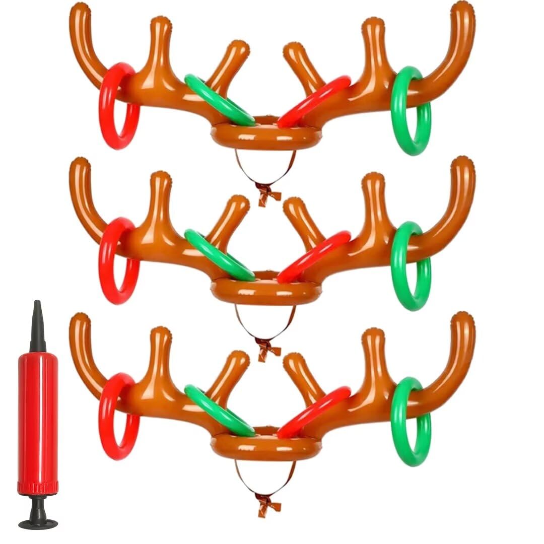 Christmas Inflatable Reindeer Antler Ring Toss Game - Christmas Party ...