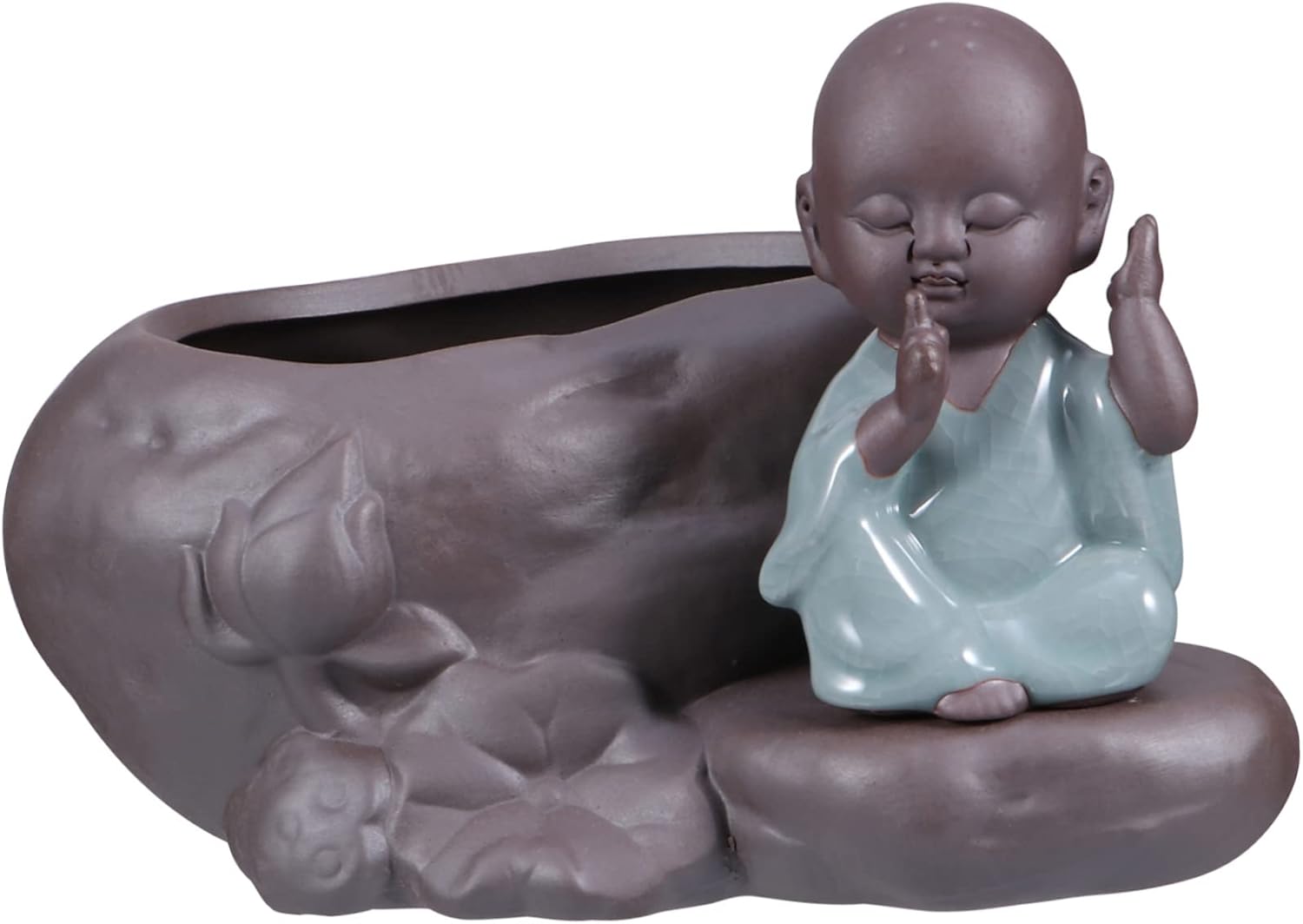 Amazon.com : OFFSCH Purple Clay Hydroponic Flower Pot Large Buddha ...