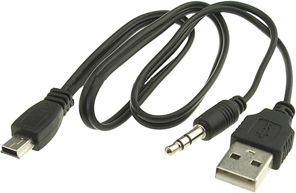 Amazon.com: DEEIRAO New USB2.0 Charging Cord to Mini B Male and 3.5mm ...