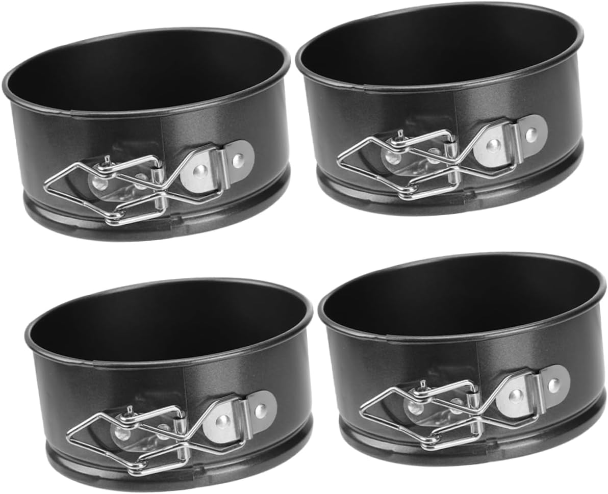 Amazon.com: PRETYZOOM 4pcs Nonstick Cheesecake Pan Removable Bottoms ...