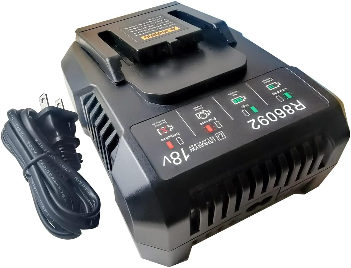 Replacement R86093 Charger, Compatible with All RIDGID 18V Batteries ...