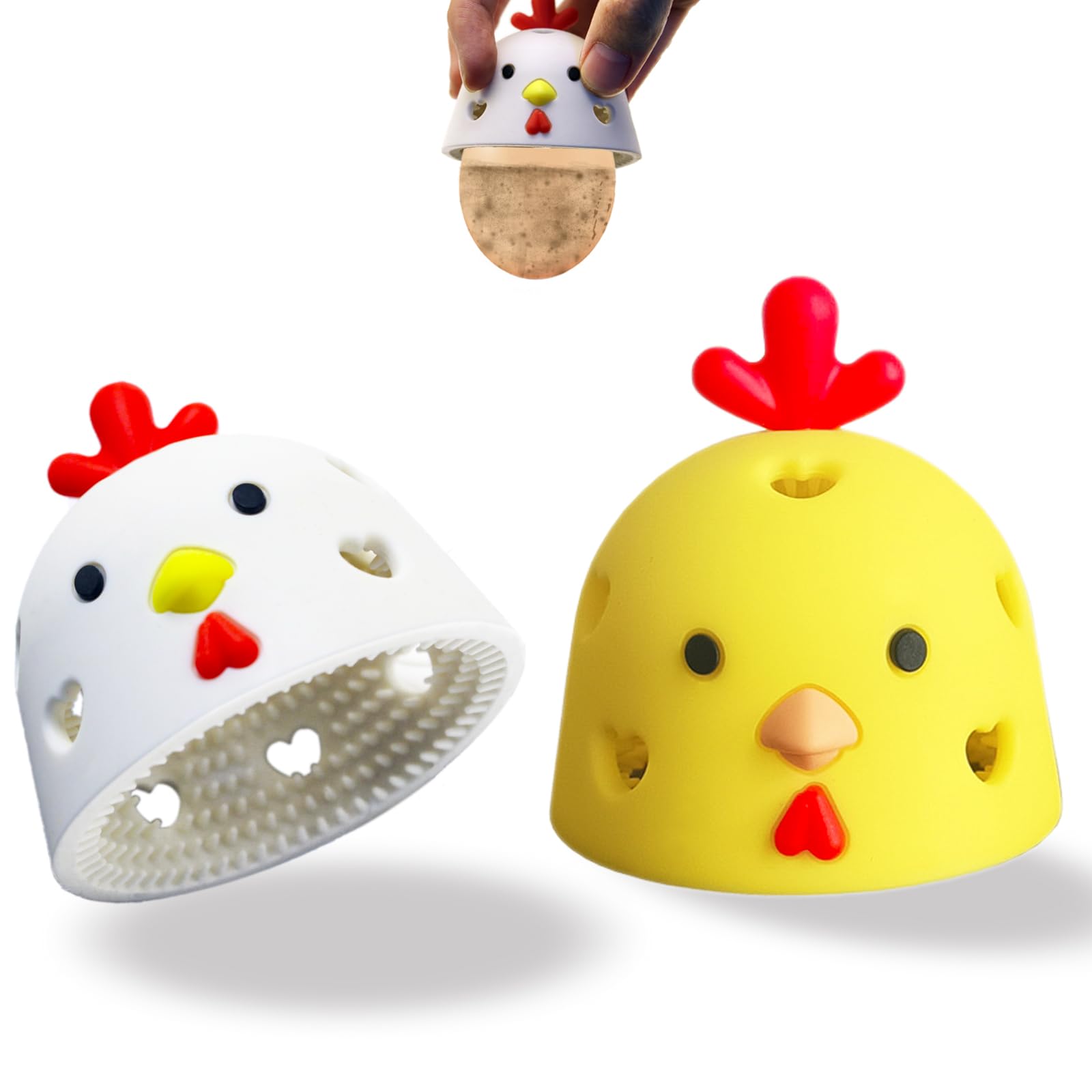 2 Pack Egg Washer Brush for Cleaning Fresh Eggs, Silicone Egg Brush ...