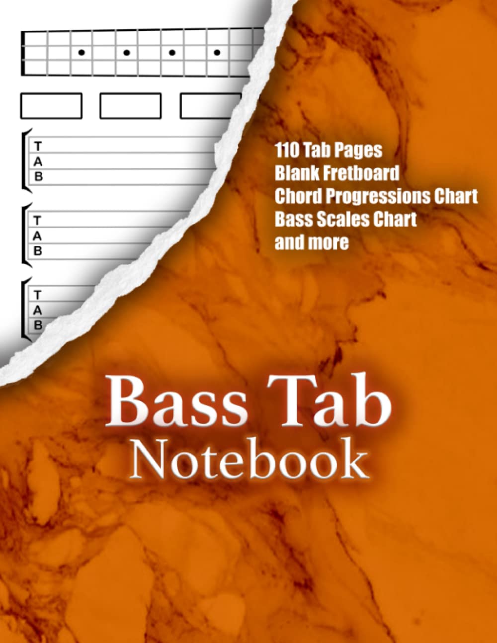 BASS TAB NOTEBOOK: Unique Blank Bass Tablature Manuscript Paper ...